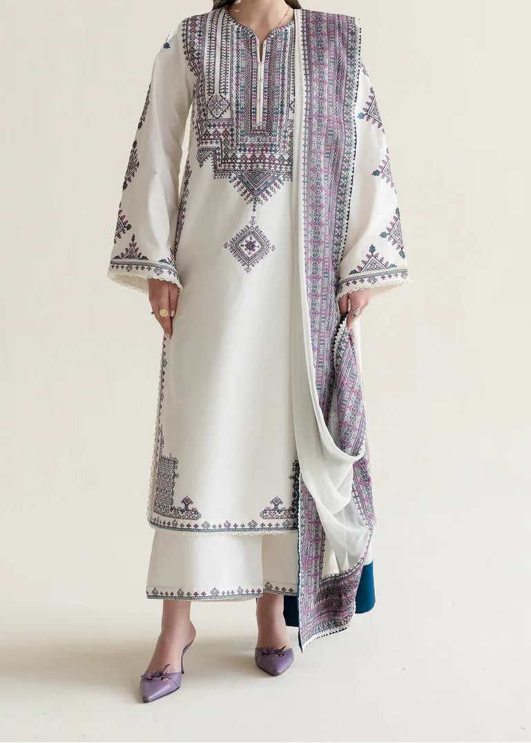 Grace S1425 - Embroidered 3pc Lawn Dress With Printed Lawn Dupatta ...