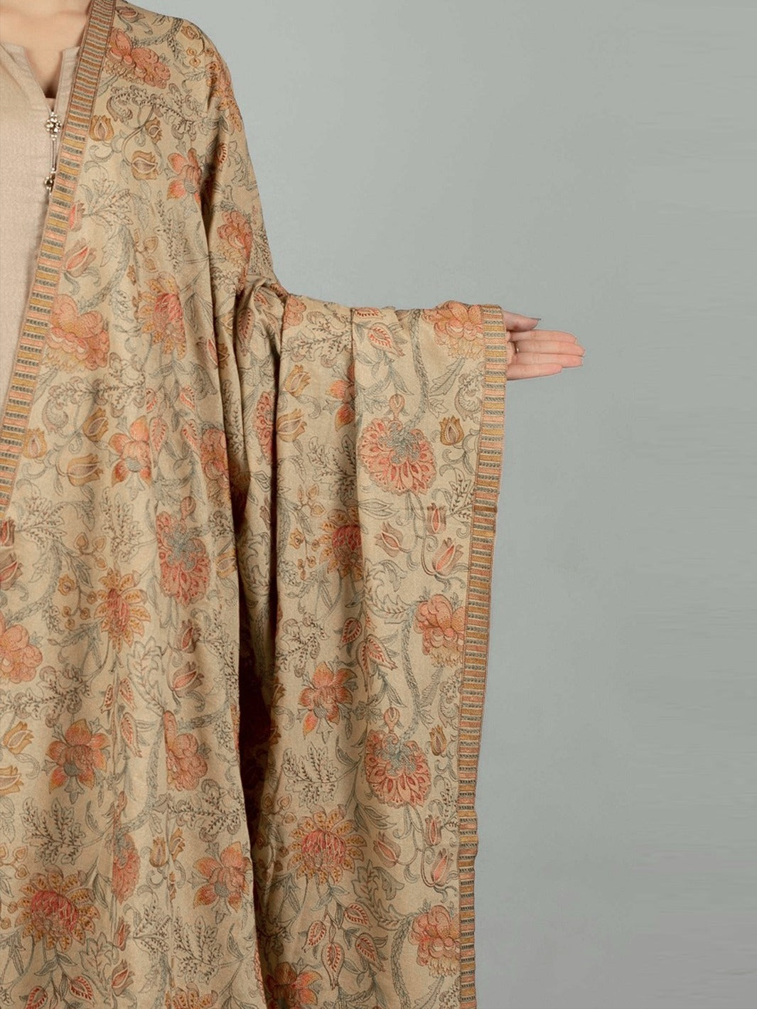 Sarinnah Premium D69-Luxury Formal Heavy Embroidered Karandi Shawl ...